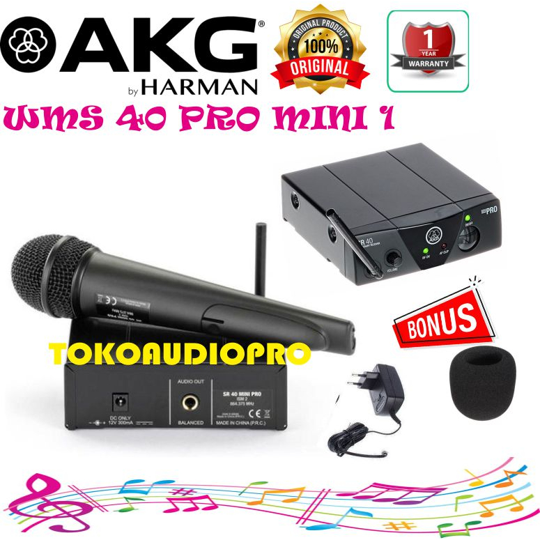 Jual AKG WMS 40 Pro Mini Vocal Set Handheld Microphone wms40 | Shopee ...