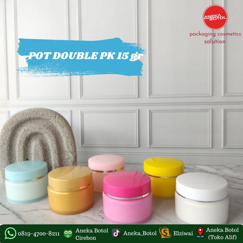 Jual POT CREAM 15 GRAM DOUBLE PK WARNA WARNI / POT IMPORT EXCLUSIVE ...