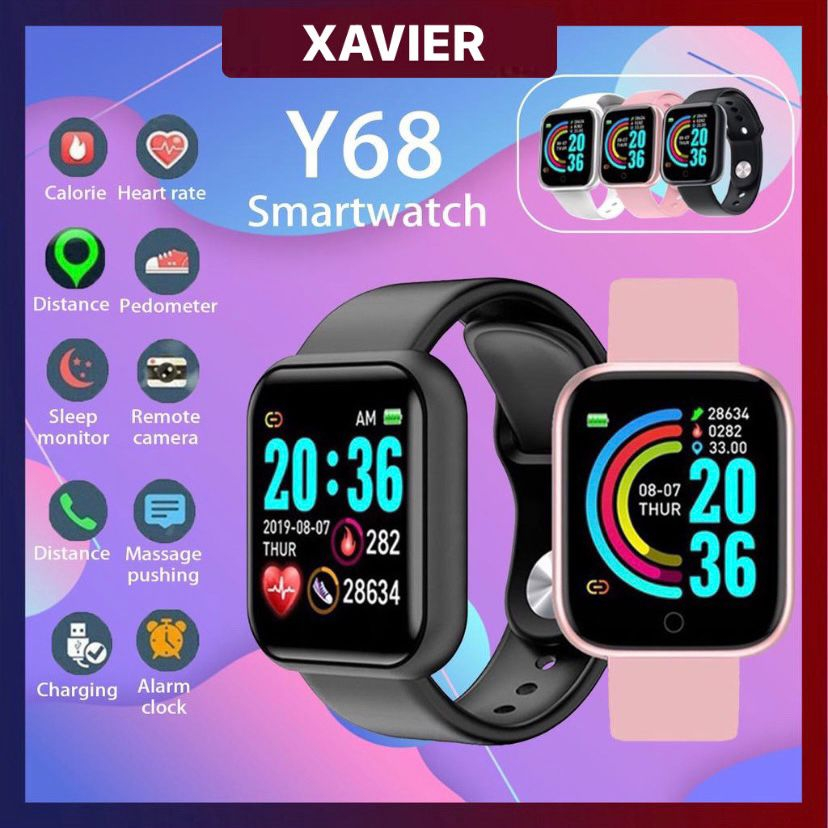 Jual Xavier SmartWatch Y68 Sport Tahan Air Smart Bluetooth Watch Heart ...