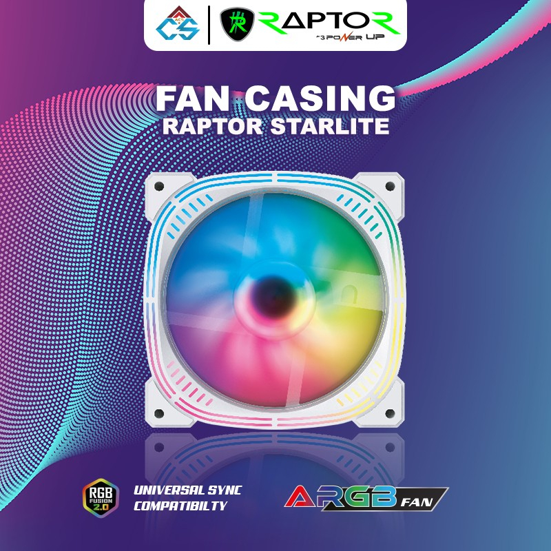Jual Fan Casing Gaming LED Raptor STARLITE WHITE ARGB 12Cm - Fan ARGB ...