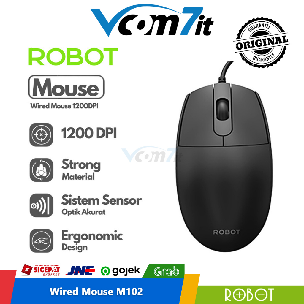 Jual ROBOT Optical Mouse Office Wired M102 Mouse Kabel PC | Shopee ...