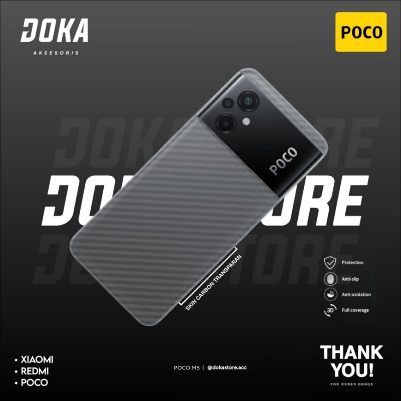 Jual DOKA | SKIN CARBON TRANSPARAN POCO C75 M3 M3 PRO M4 PRO M5 M5S M6 ...