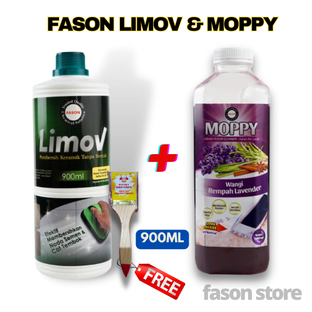 Jual Pembersih Keramik Noda Semen Paket Fason Limov dan Moppy 900ml ...