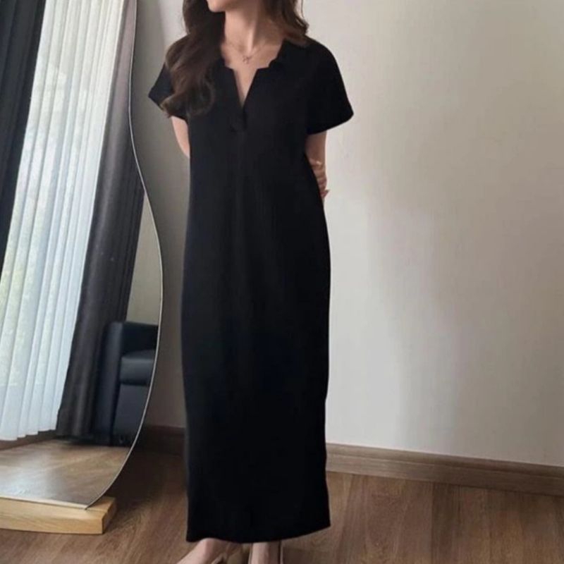 Jual Dress Knit Hornets Dress knit polos Leher Kera Dress Wanita Korea ...