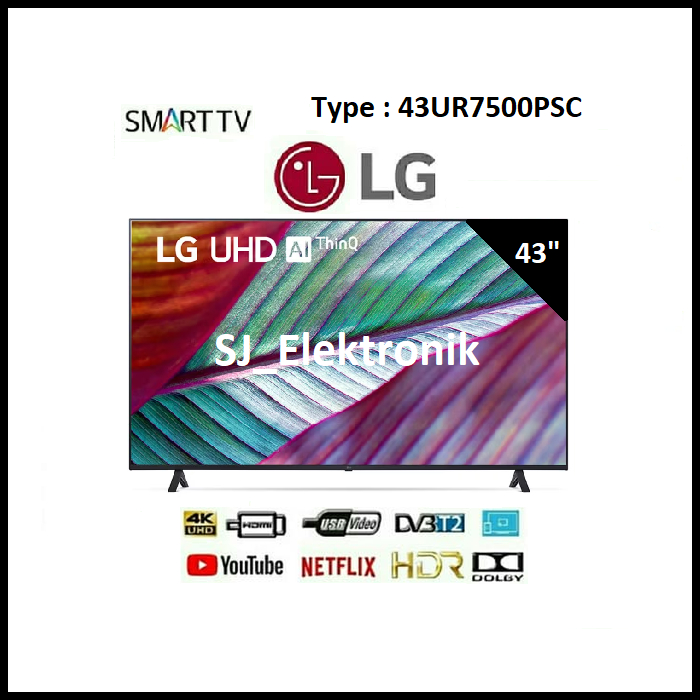 Jual (KHUSUS LUAR KOTA) LED TV LG 43 Inch 43UR7500PSC - 43UR7500 Real 4K Smart UHD TV | Shopee ...