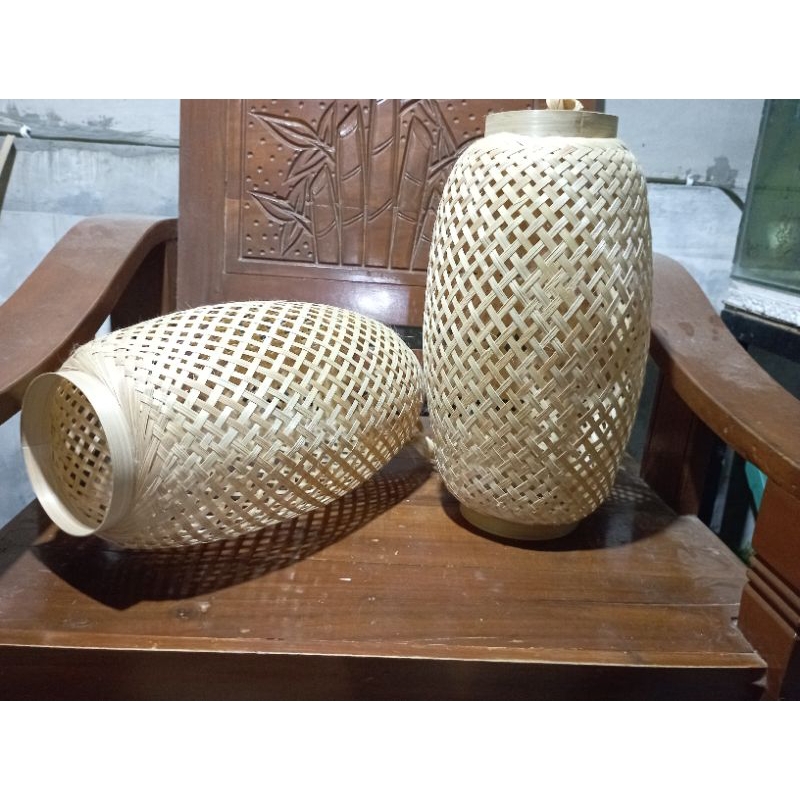 Jual Hiasan Kap Lampu Bambu | Kap Lampu Gantung | Lampu Hias | Lampu ...