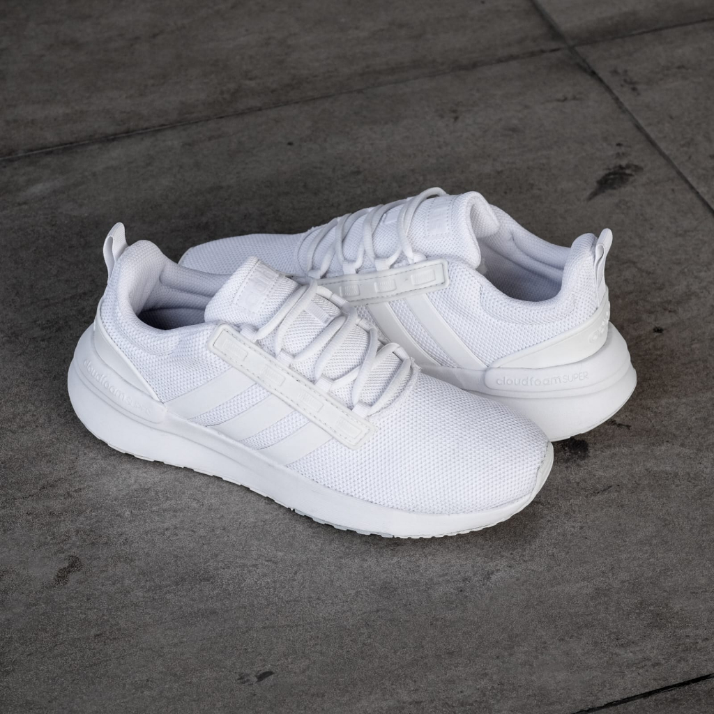 Jual Sepatu Running Pria Wanita Adidas Racer TR21 Full White | Sepatu ...