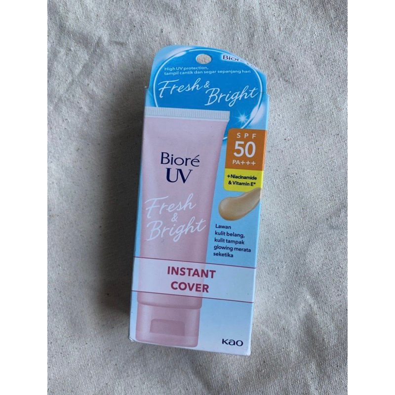 Jual BIORE UV Fresh & Bright Instant Cover Sunscreen SPF 50+ PA ...