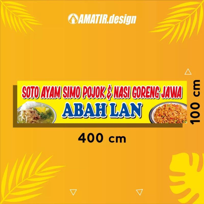 Jual BANNER SOTO AYAM, BANNER NASI GORENG (100x400 cm) | Shopee Indonesia