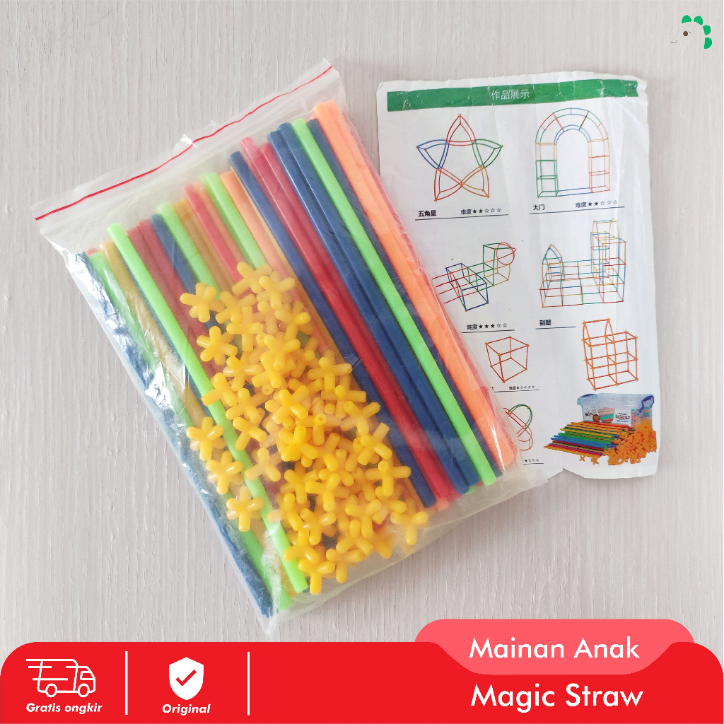 Jual Magic Straw Mainan Edukasi 150 pcs / 100 pcs /Building Block ...