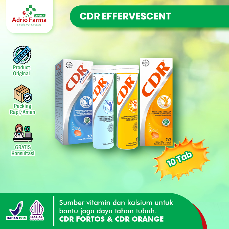 Jual CDR - EFFERVESCENT TUBE @ 10 Tablet - CDR Orange Jeruk & CDR ...