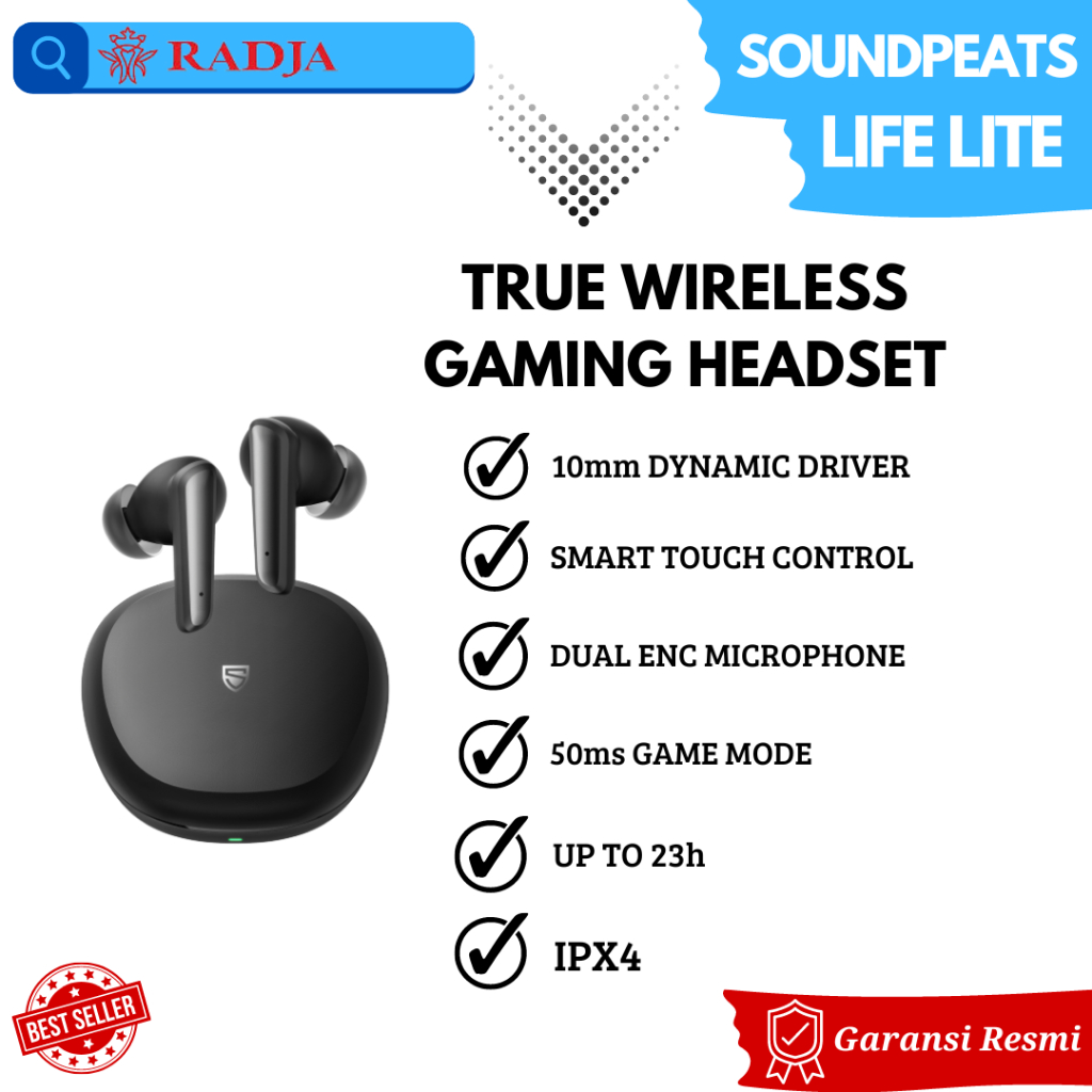 Jual SoundPEATS Life Lite TWS True Wireless Earbuds Headset Bluetooth ...