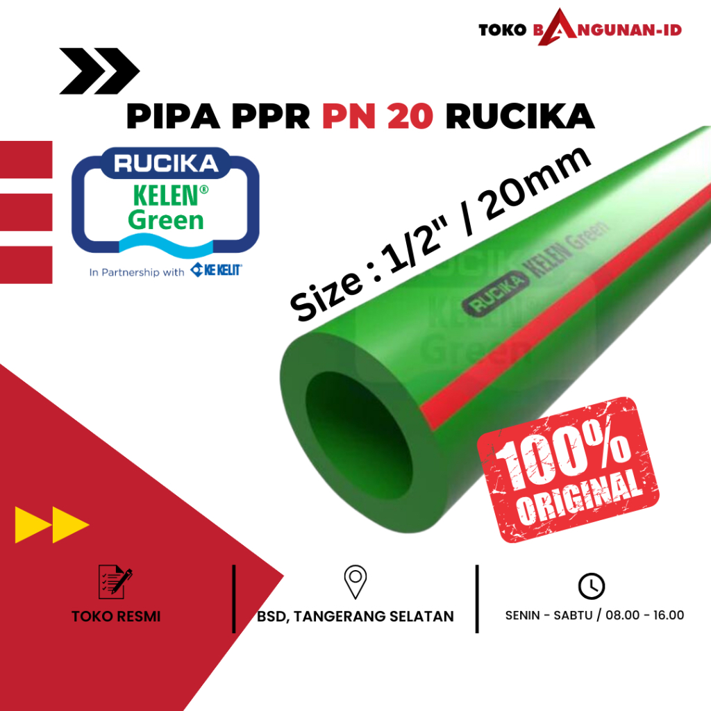 Jual Pipa PPR PN20 Air Panas 1/2inch 20mm Rucika | Shopee Indonesia