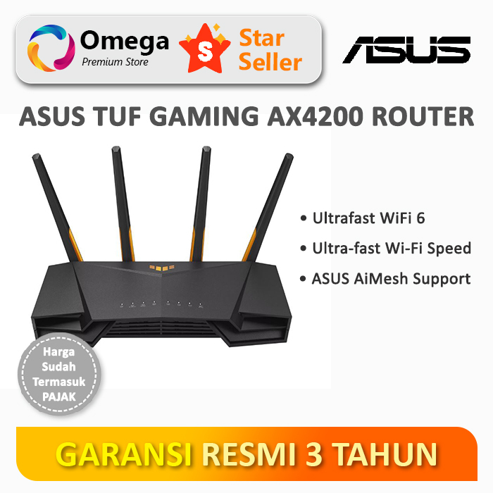Jual Asus TUF Gaming AX4200 Dual Band WiFi 6 Gaming Router | Shopee ...
