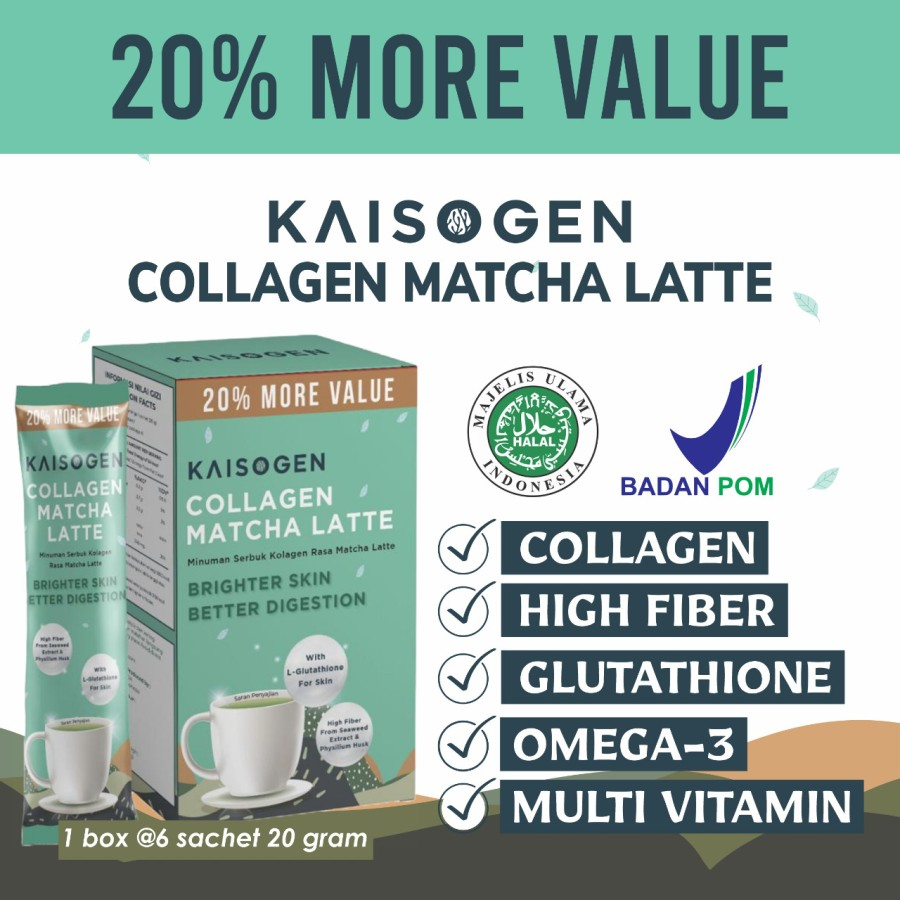 Jual Collagen Dietery Suplemen Dengan Glutathione, Kaisogen Matcha ...