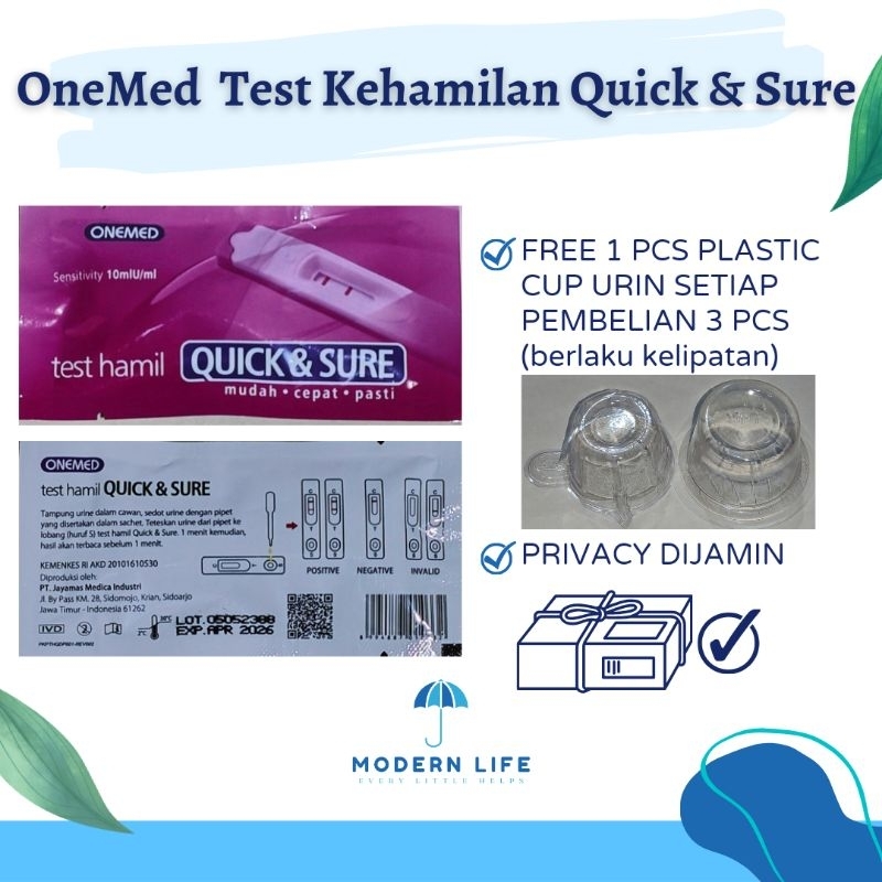 Jual Onemed Tes Kehamilan Quick & Sure test pack tespek | Shopee Indonesia