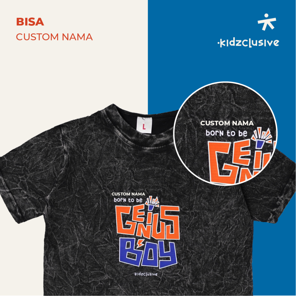 Jual Kidzclusive SMART Sandwash Print BISA CUSTOM NAMA MAX 8 HURUF Baju ...