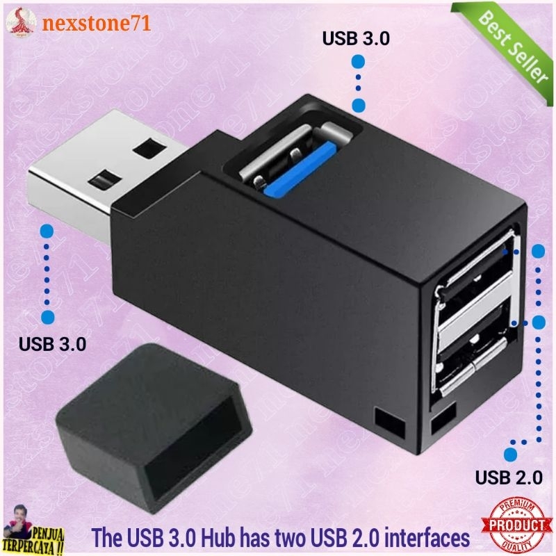 Jual USB 3 Port USB 3.0 Hub Transfer Data For PC,Laptop,Macbook ...