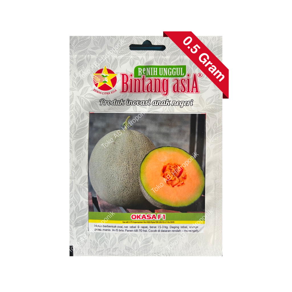 Jual Benih Melon Okasa F1 Melon Oranye Bintang Asia Isi 0.5 Gram ...