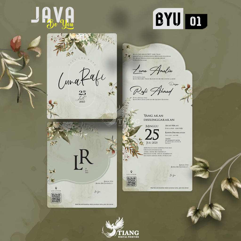 Jual BYU 01 || UNDANGAN NIKAH COSTUM KEKINIAN JAVA SERIES || UNDANGAN ...