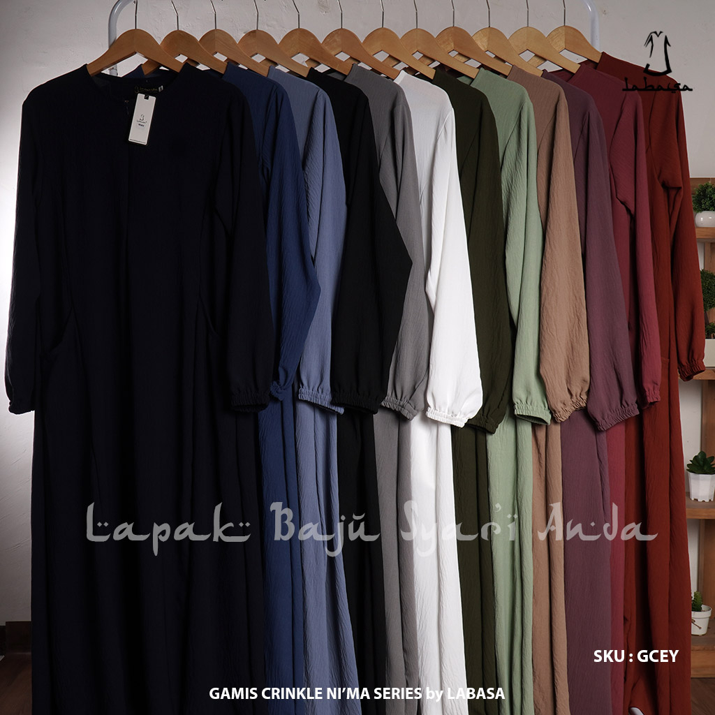 Jual Gamis Abaya Hitam Polos dan Aneka Warna | Gamis Crinkle Crinkel ...