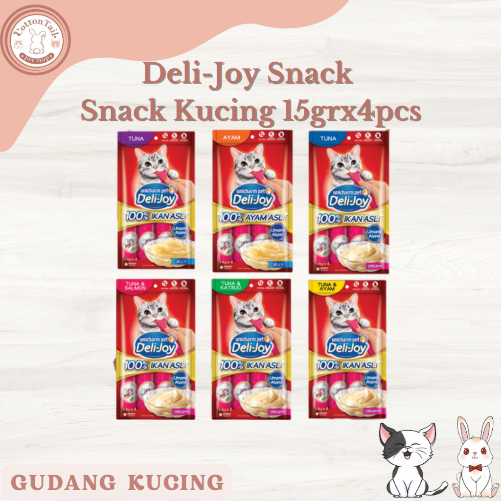 Jual Deli - Joy Snack 14gr x 4 Pcs Snack Kucing Creamy Treats ( 1 PACK ...