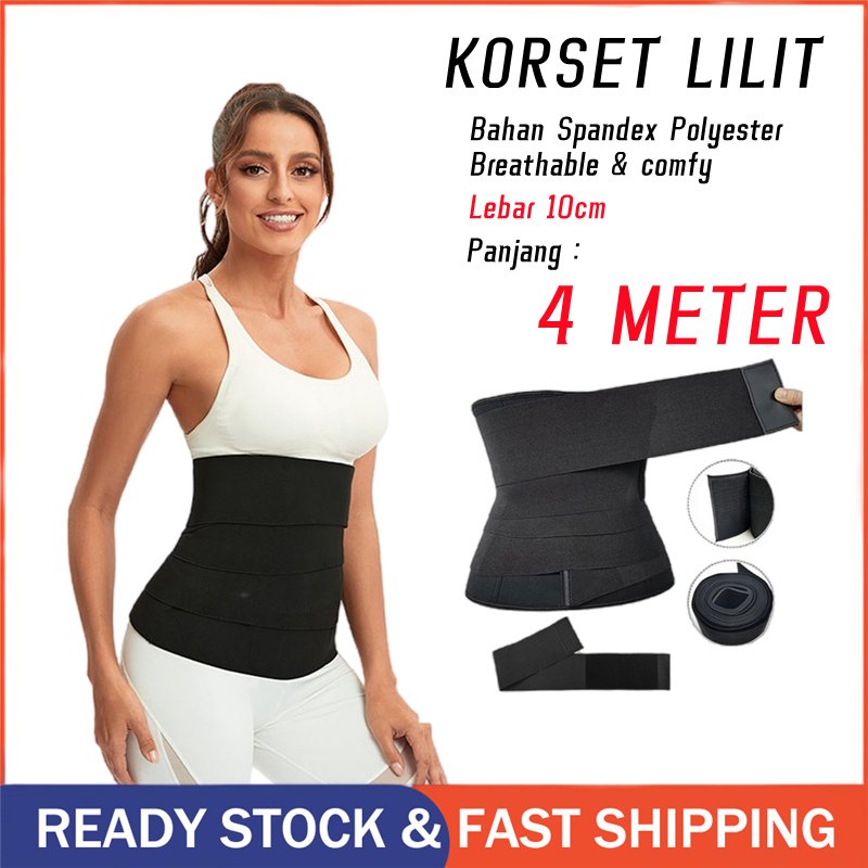 Jual Korset Lilit 4M Korset Pelangsing Stretch Elastic Band Perut ...