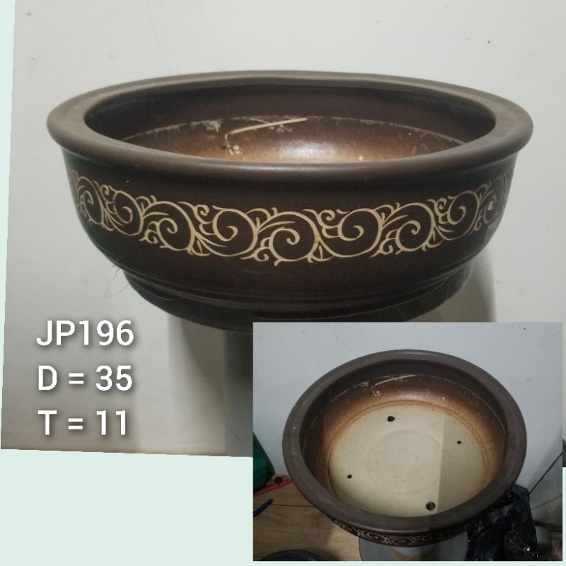 Jual Pot keramik bulat diameter 35cm JP196 | Shopee Indonesia