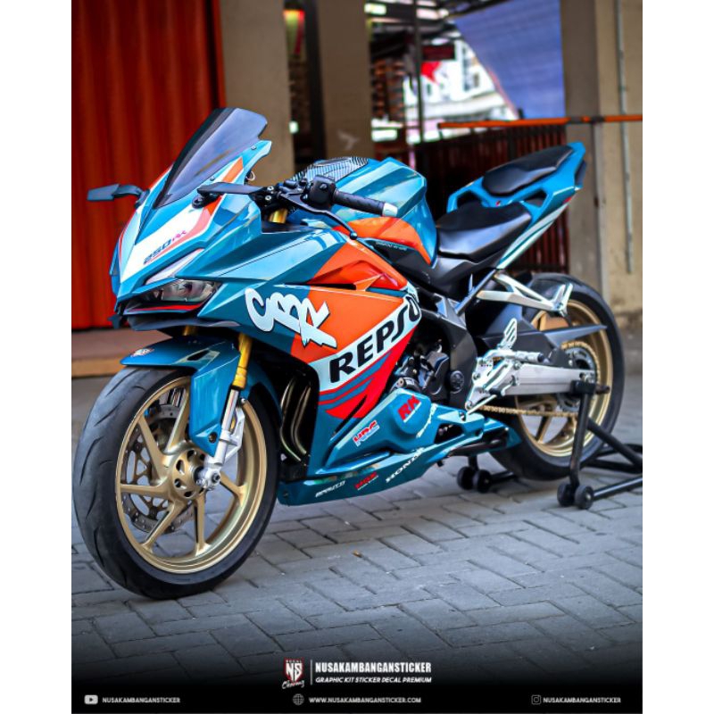 Jual Decal Stiker Motor Honda CBR 250 RR Full Body Repsol Biru Orange ...
