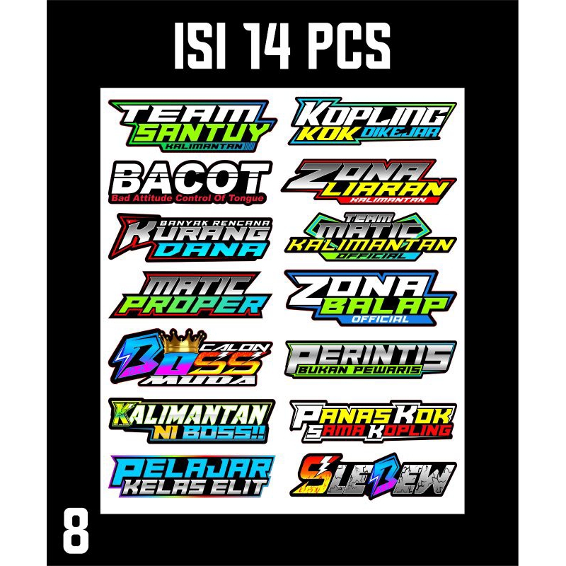 Jual Stiker kata kata pack/set terbaru viral isi 14pcs | Shopee Indonesia