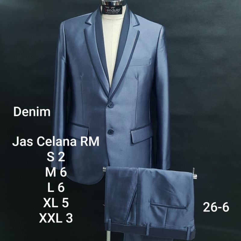 Jual jas blue denim setelan jas pria jas wedding jas nikah jas pesta ...