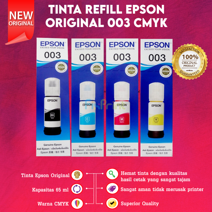 Jual Tinta Epson 003 Original refill Ink Printer L1210 L3210 L3250 ...