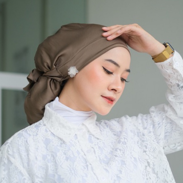 Jual Winonamodest - Clement Silk Hair Bonnet Instant Turban pelindung rambut kurangi rontok ...