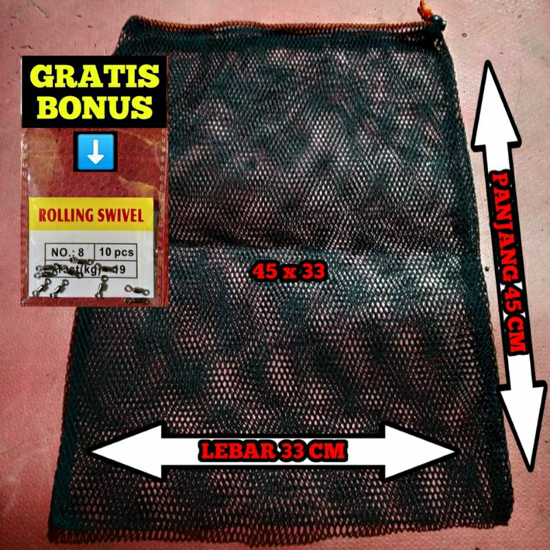 Jual jaring tempat ikan 45x33 jaring tempat ikan serbaguna jaring ...