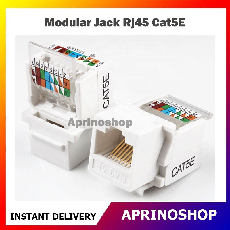 Jual Modular Jack Rj45 Cat5E Network Toolless Tool-less Keystone LAN ...