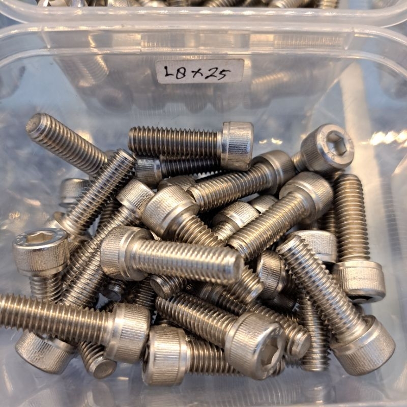 Jual BAUT L STAINLESS M8 X 25 BAUT DRAT 12 PANJANG 2,5 CM (1pcs) | Shopee Indonesia