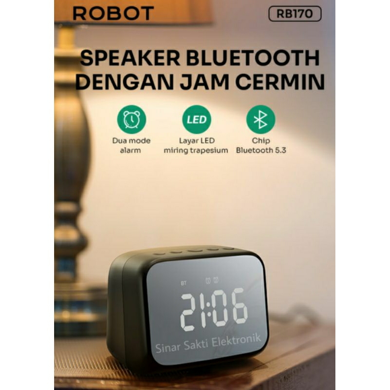 Jual Robot Jam Meja Led Digital + Speaker Bluetooth Wireless Alarm ...