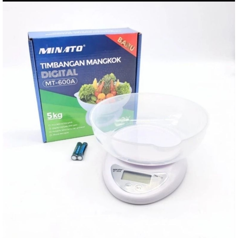 Jual Timbangan Digital Mangkok/Timbangan Kue Digital 5 kg Minato MT 600A | Shopee Indonesia
