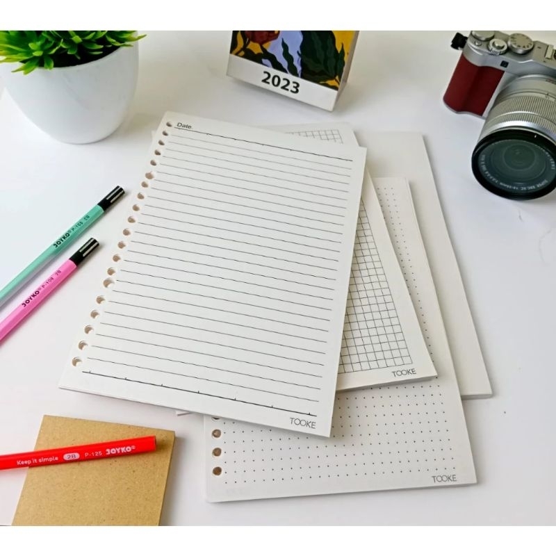 Jual loose leaf A5,B5 kertas file isi binder 20 holes A5,26 holes B5,bahan bookpaper | Shopee ...