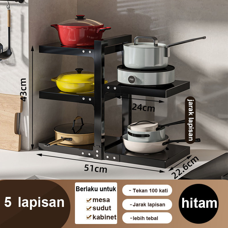 Jual Rak Panci Multi Fungsi/CF09 Wastafel Dapur Di Bawah Rak Rak Pot ...
