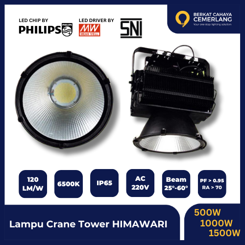 Jual Lampu Tower Crane Himawari 500W 1000W 1500W LED SMD Corong ...
