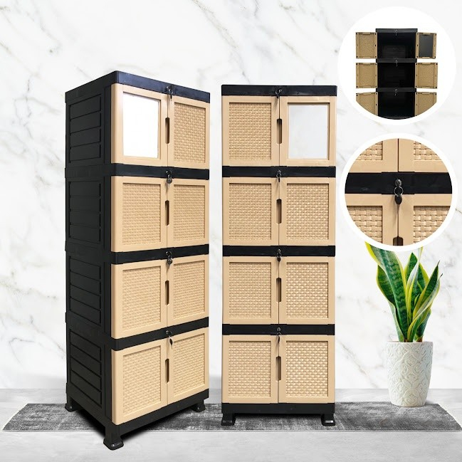 Jual Lemari Pakaian Plastik Gunplas Jumbo Plus Cermin Kunci Lemari Baju ...