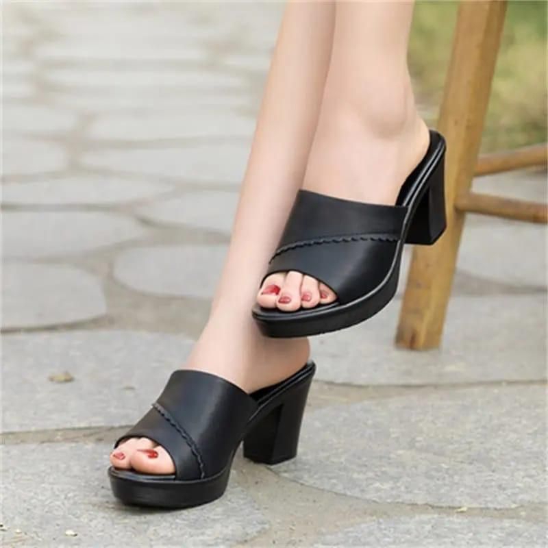 Jual Sepatu heels/Selop hak tinggi 6cm model kekinian (RNE) | Shopee ...