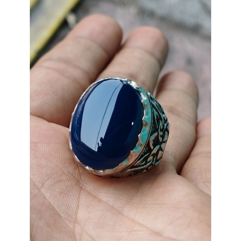Jual cincin akik yaman azrak original yamen natural | Shopee Indonesia
