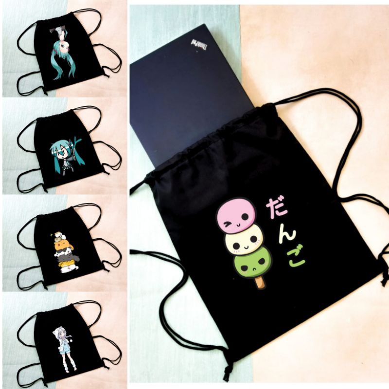 Jual FULL COLOUR CUTE SERIES TOTE BAG Stringbag Tas ransel serut punggung drawstring tas ...