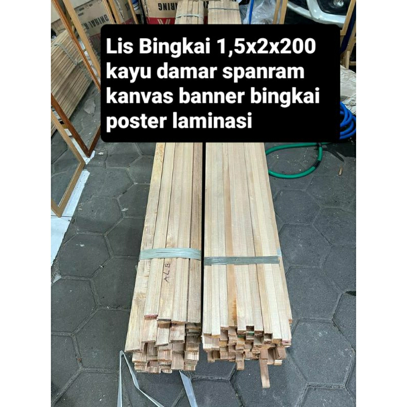 Jual kayu damar 200/2M plepet lis bingkai poster laminasi/span banner ...