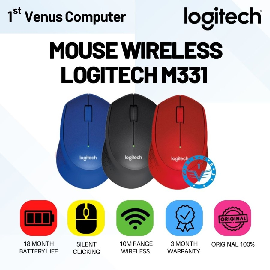 Jual MOUSE LOGITECH M331 WIRELESS SILENT / MS LOGITECH M331 / MOU28-LOG ...