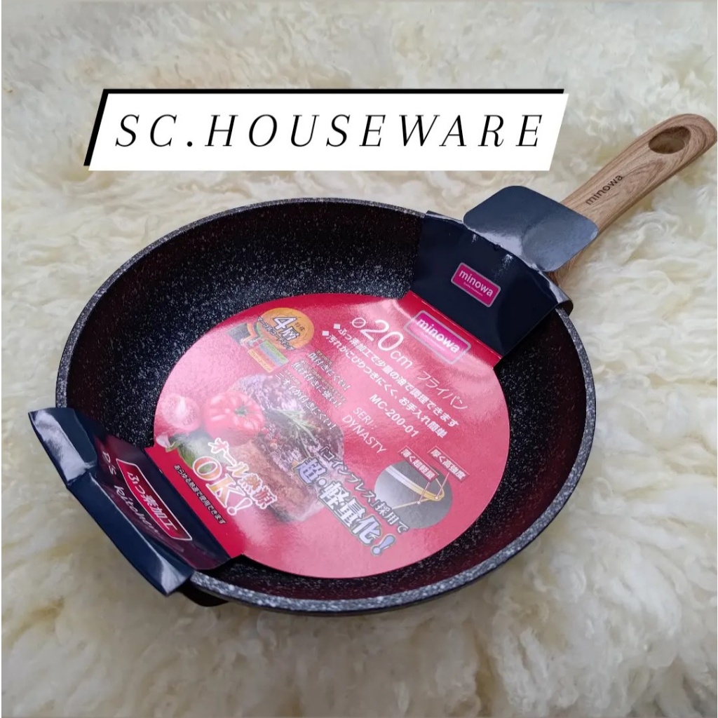 Jual [ DISKON VOUCHER s/d 80% LIVE XTRA ] Marble Fry Pan Keramik Minowa | 20cm | 24cm | 26cm ...