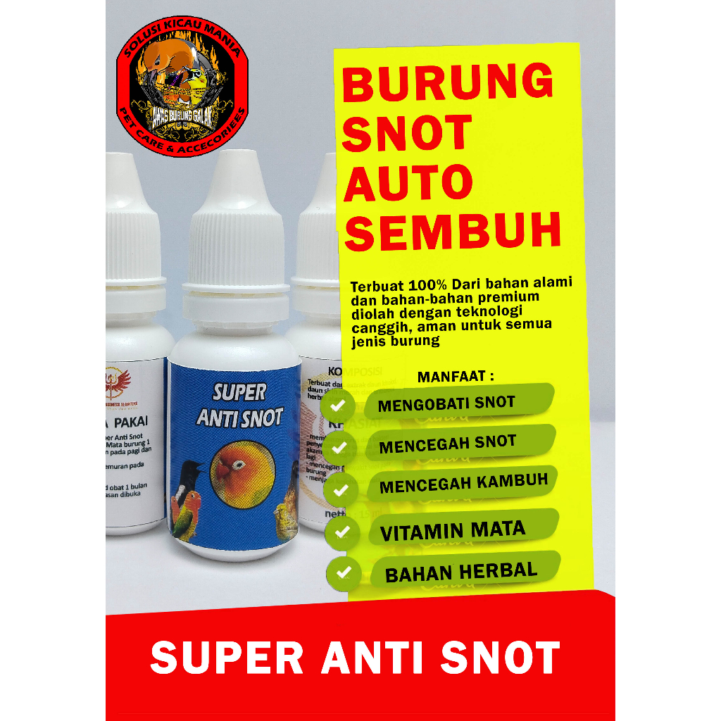 Jual obat burung snot SUPER ANTI SNOT untuk semua burung paling ampuh ...