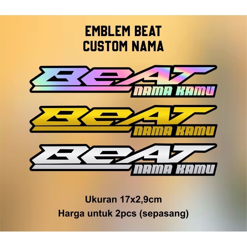 Jual emblem BEAT CUSTOM NAMA | Shopee Indonesia